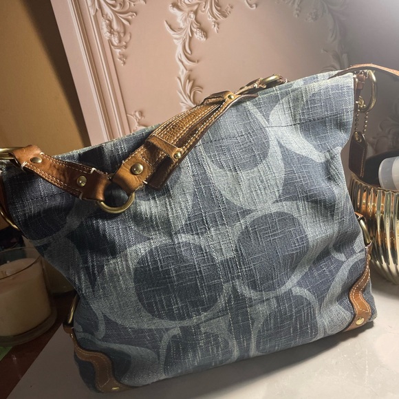 Coach | Bags | Coach Blue Denim Carly Signature Vintage Bag | Poshmark